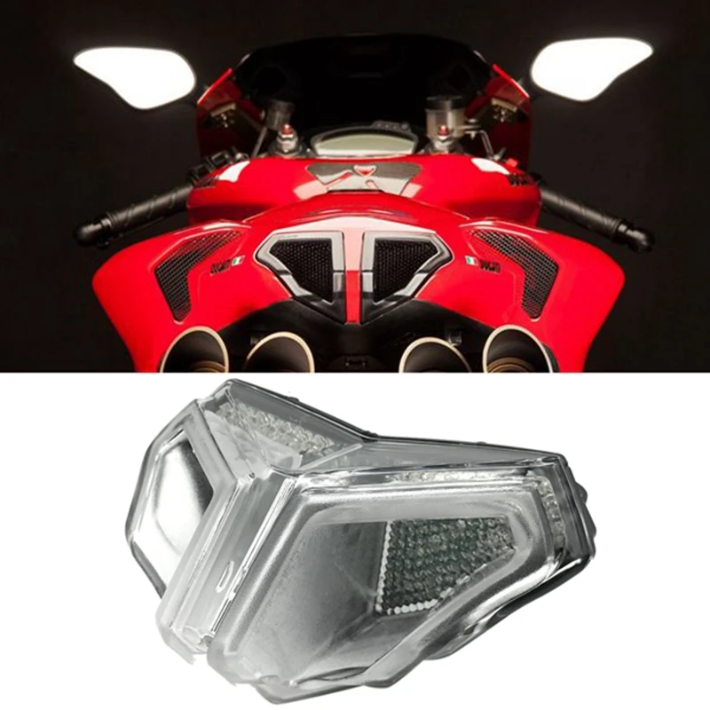 Motorcycle LED Taillight Brake Turn Signals Integrated Rear Tail Light ...