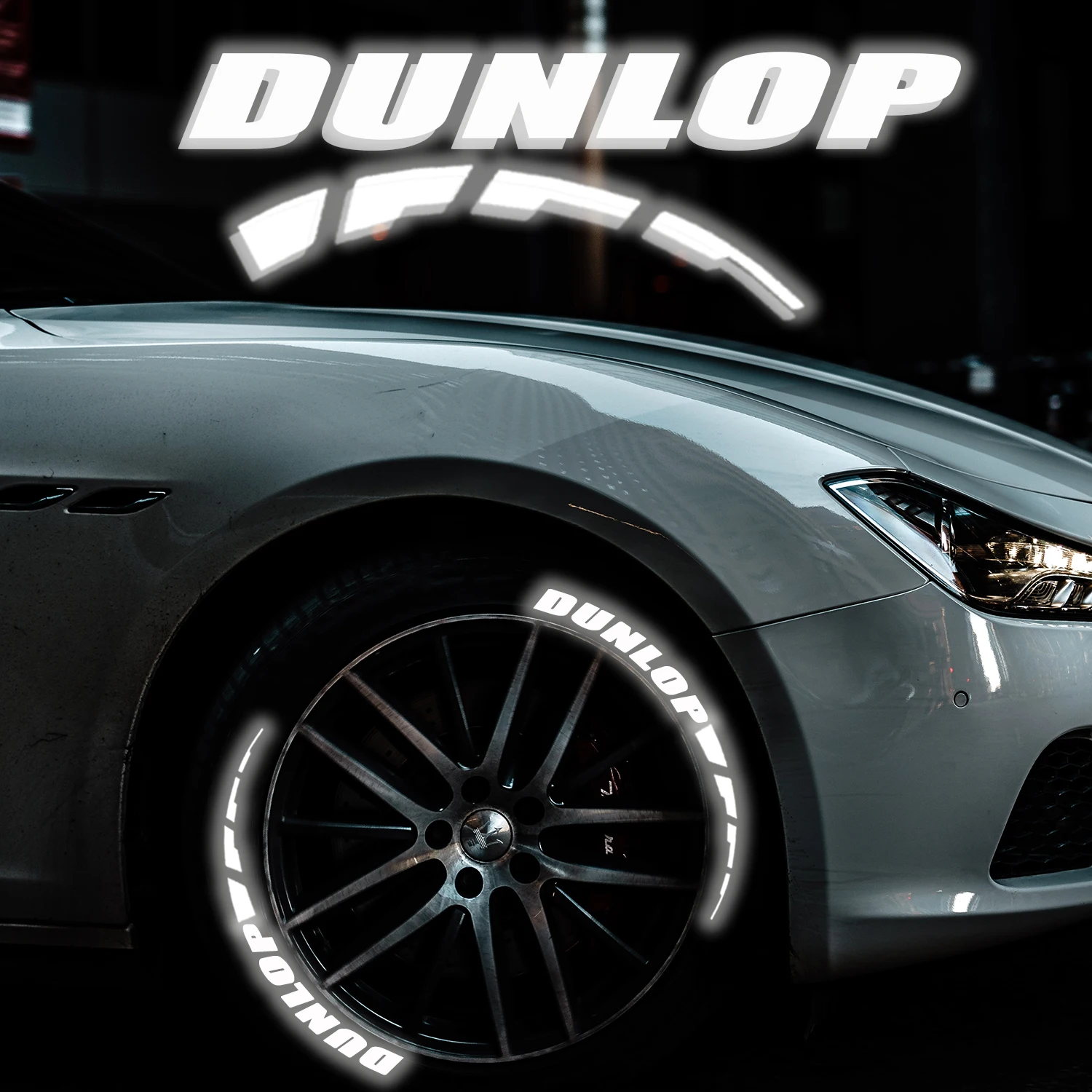 1.1inch Silver Reflective Car Tuning Stickers Reflective Tire Decals ...