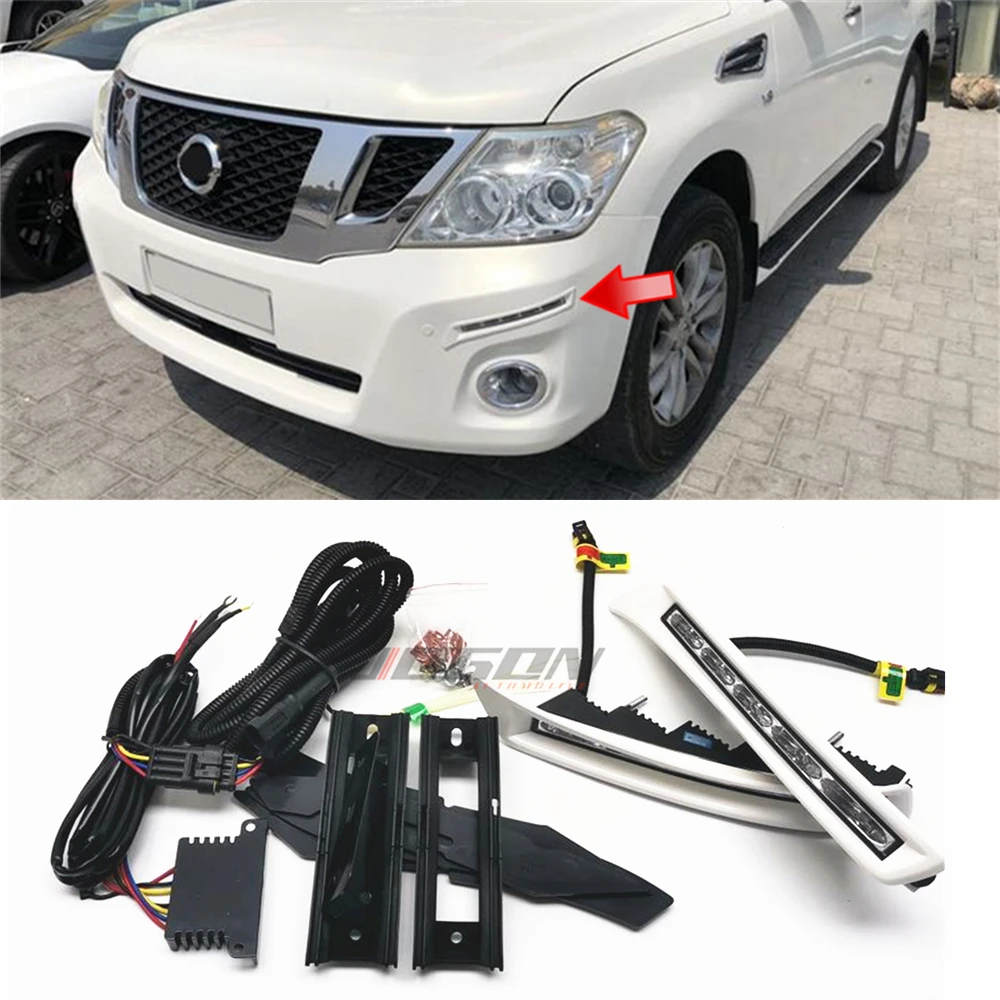 2pcs Front Bumper Driving LED Daytime Running Light Insert Lamp Kit For ...