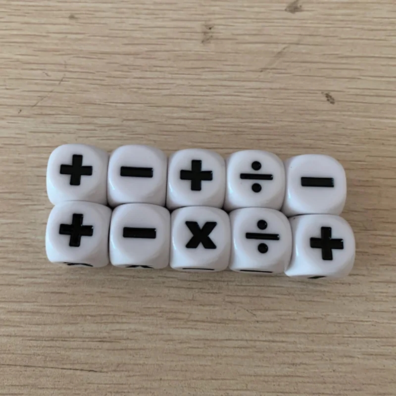 10 PCS Addition and Subtraction Symbol Dice Operation Assistant Props ...