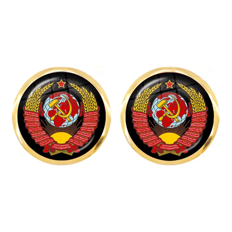 Vintage-USSR-Soviet-Badges-Sickle-Hammer-Stud-Earrings-CCCP-Russia ...