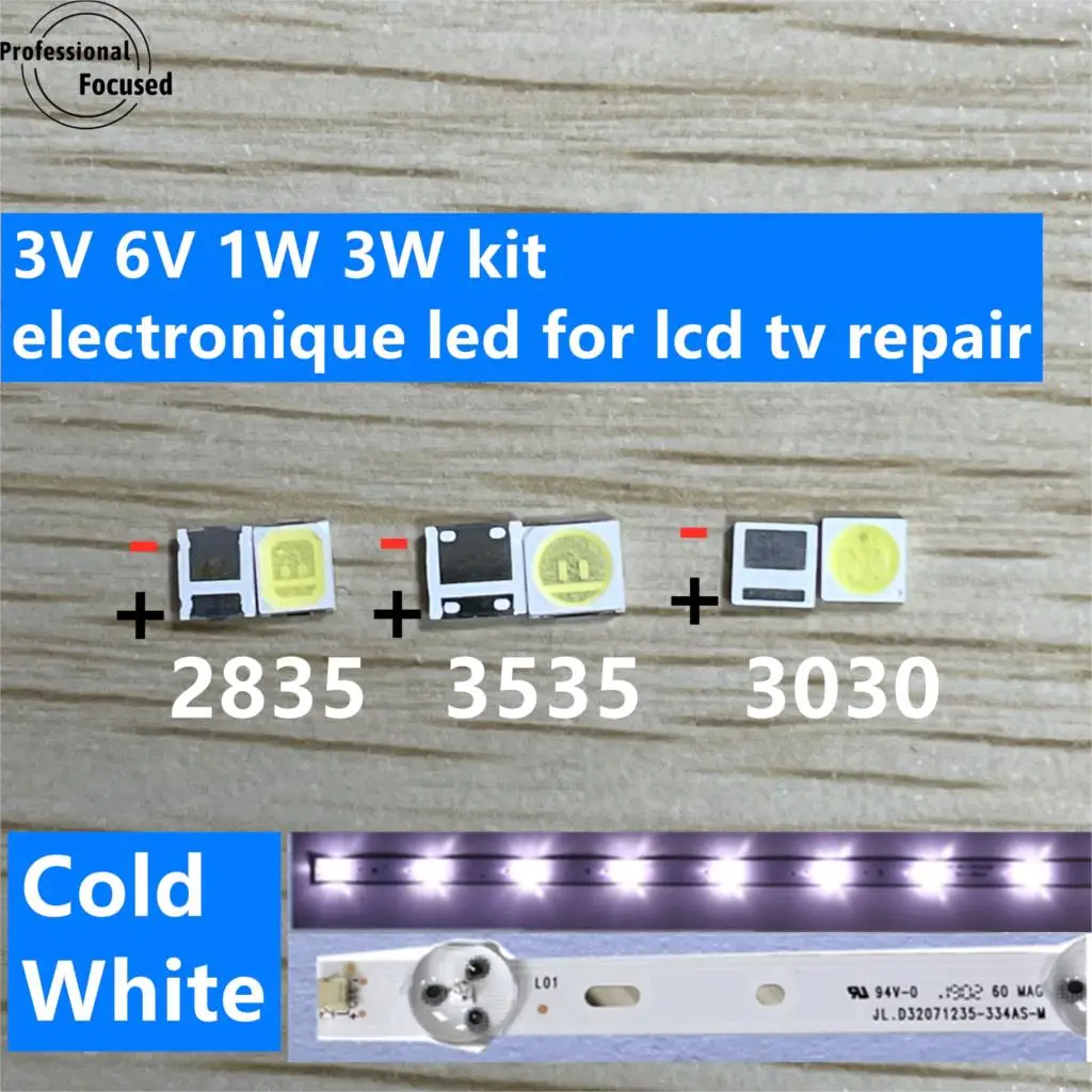 50 100pcs Pcs For LG led tv backlight 2835 3030 3535 3V 6V 1W 3W kit ...