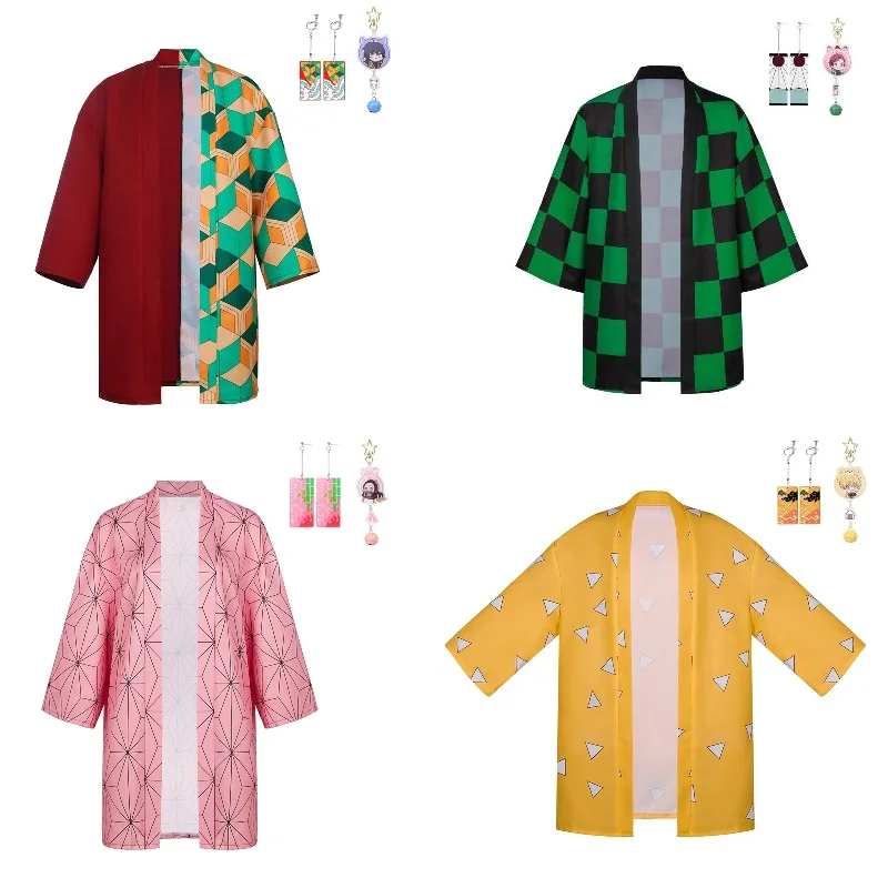 Demon Slayer Haori Kimetsu No Yaiba Cloak Kimono Earrings Keyring ...