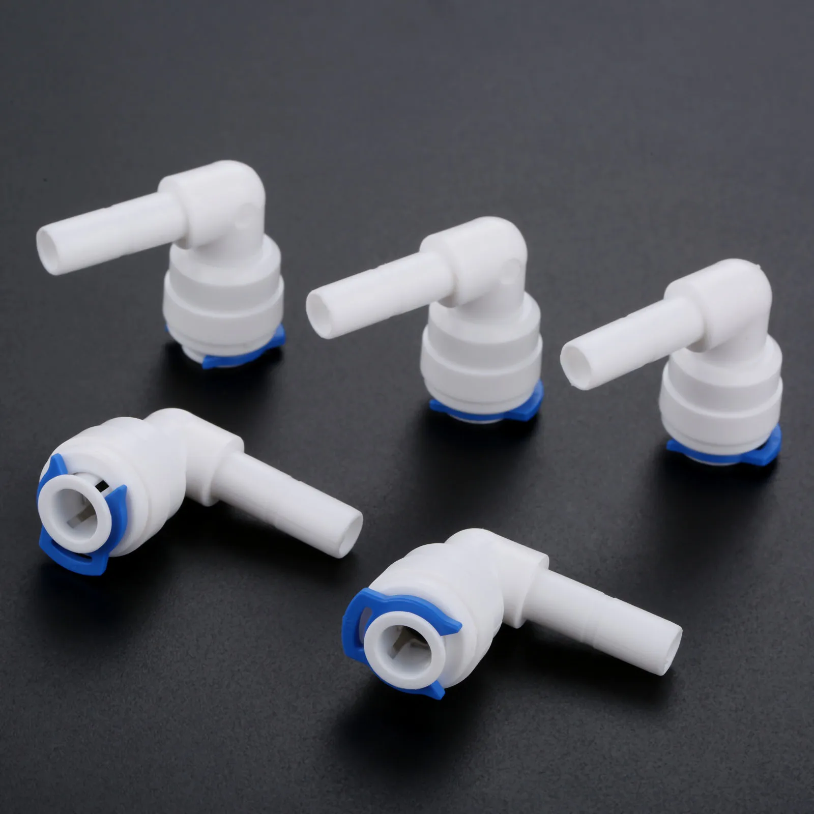 5x-Plastic-RO-Water-Filter-Connectors-Pipe-Fitting-Elbow-1-4-1-4-OD ...