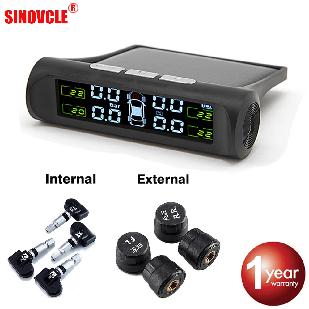 Sinovcle TPMS Car Tire Pressure Alarm Monitor System Internal ...