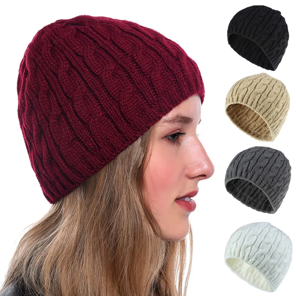 New-Women-Girls-Keep-Warm-Winter-Casual-Knitted-Hat-Wool-Hemming-Hat ...