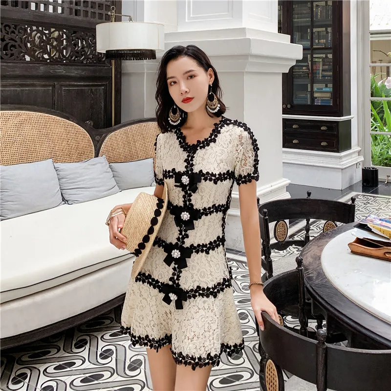 Summer-Japanese-Style-Small-Fragrance-Lady-Lace-Patchwork-Women-Dresses ...
