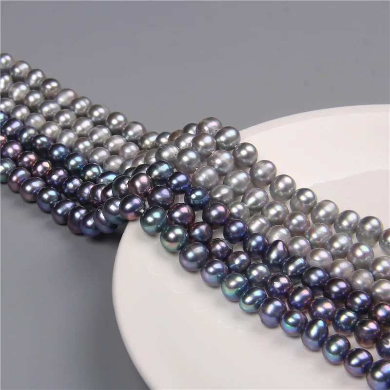 Blue Pearl Beads Freshwater | Blue Water Natural Pearls | Natural Pearl ...