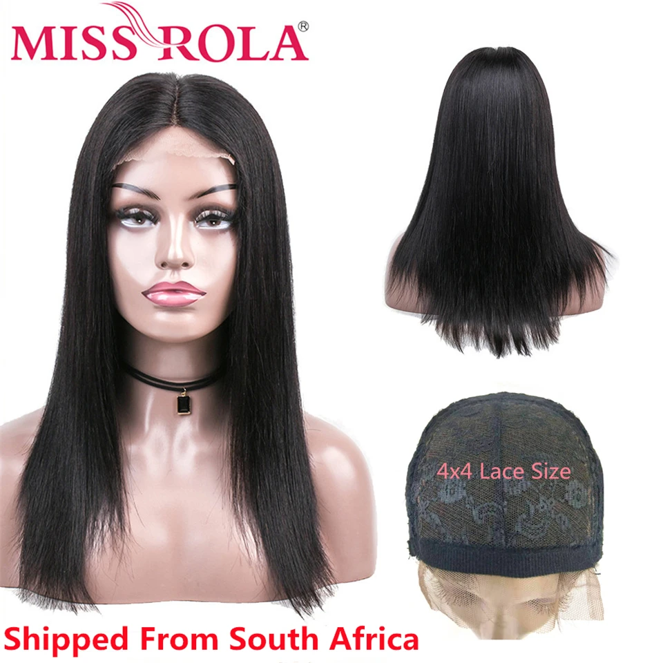 Miss Rola Lace Closure Human Hair Wigs Peruvian Remy Hair 100% Human ...
