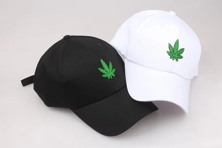 Новая мода вышивка кленовый лист белая кепка хлопок Swag Snapback ...