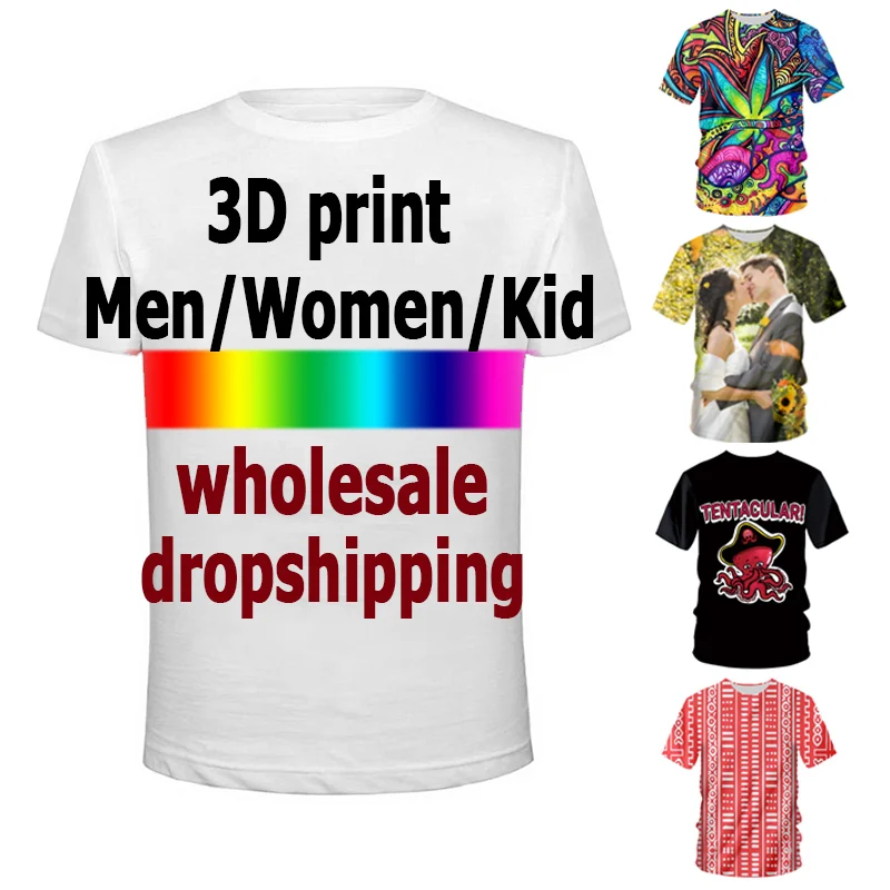 Unisex-3D-impresso-camisetas-personalizadas-camisas-grandes-e ...