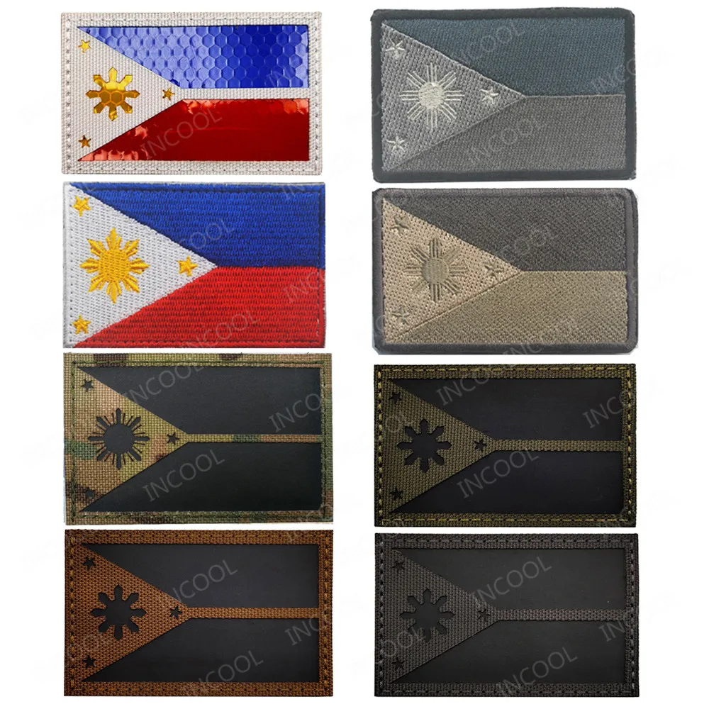 Philippines Flag Infrared Reflective Patches Multicam Military Tactical Philippine Flags Rubber ...
