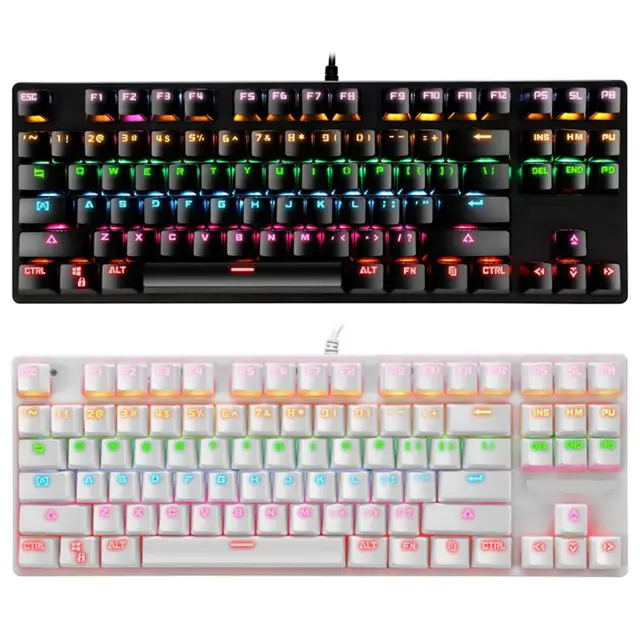 Mechanical Keyboard 87 Keys Switch Wired Gaming Keyboards with RGB ...