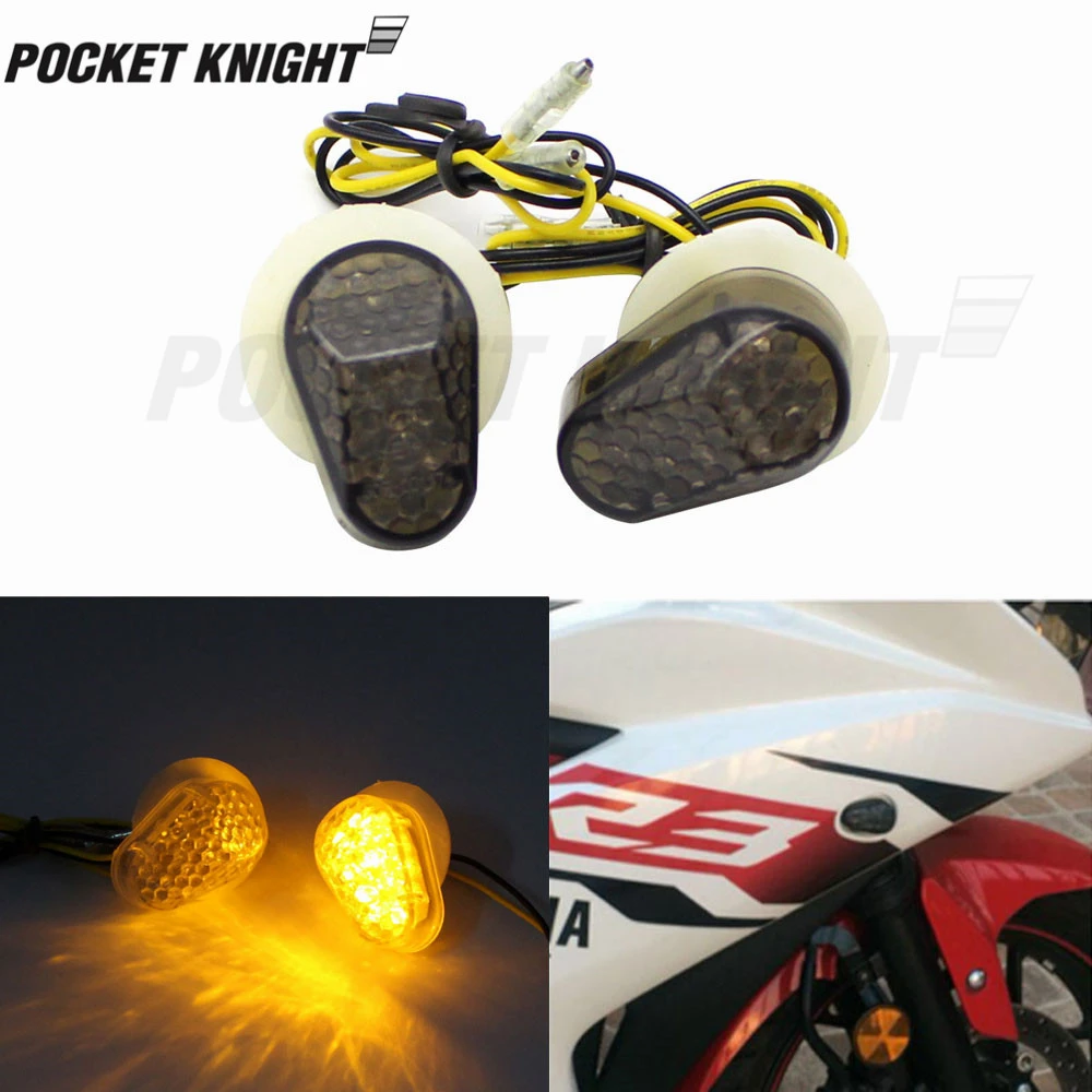 LED Turn Signal Indicator Light embedded For YAMAHA YZF R25 R3 R1 R6 ...