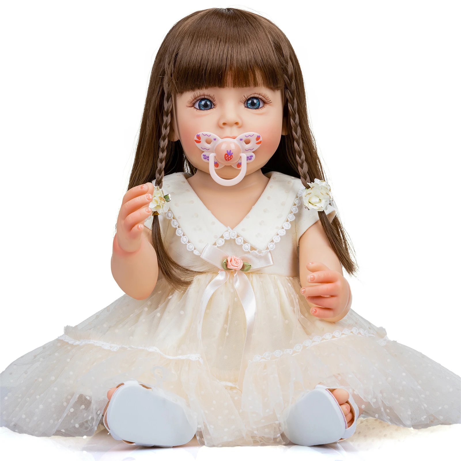 NPK 55cm Full body Silicone Reborn Toddler doll Sue-Sue Hand-detailed ...
