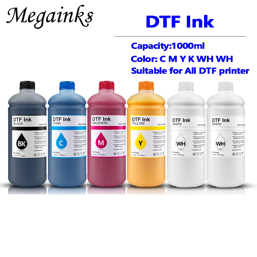 1000ML*6PCS DTF INK 2White For DTF Ink Film Transfer Ink For DTF Direct ...