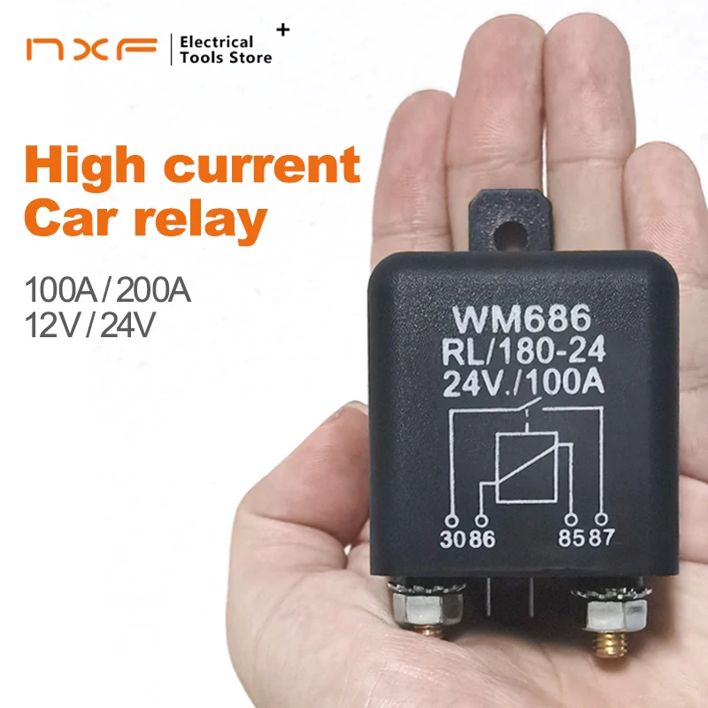 High Current Relay Starting Relay 200A 100A 12V 24V Power Automotive ...