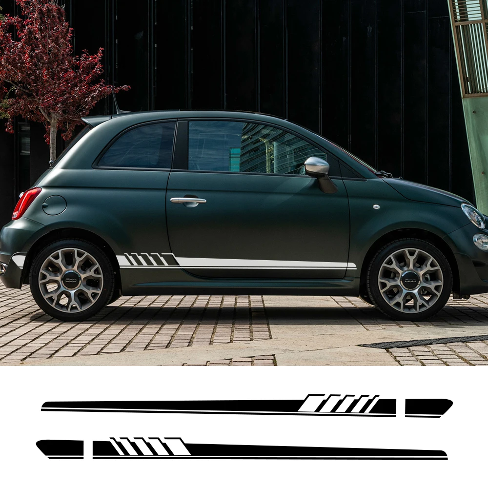 2pcs Long Car Side Door Stickers For Fiat Punto 500 Panda Abarth Tipo ...
