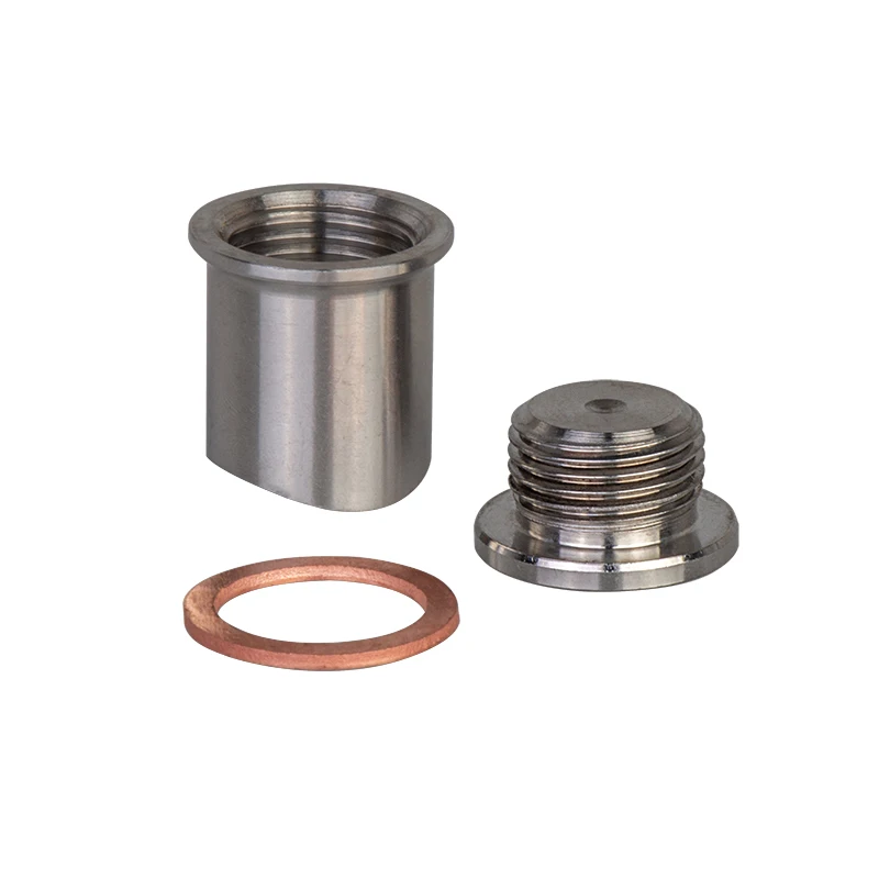 Universal O2 Oxygen Sensor Stepped Mounting Boss And Plugs Stainless ...