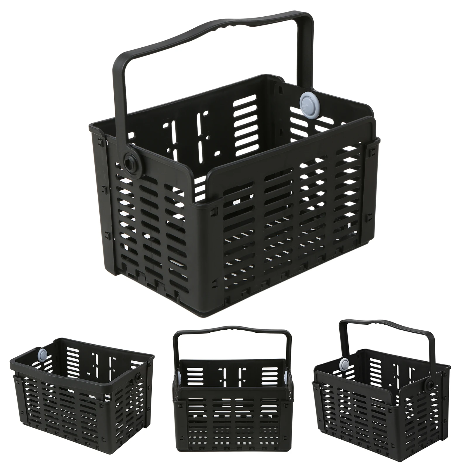 Folding Bike Basket Detachable Plastic Bike Handlebar Front Basket ...