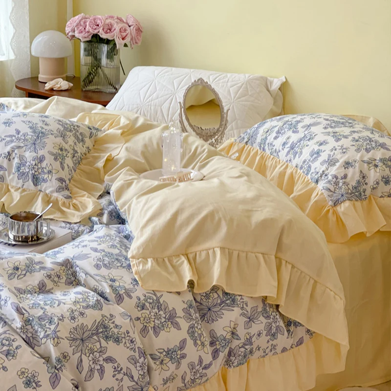 French Blue And Yellow Bedding