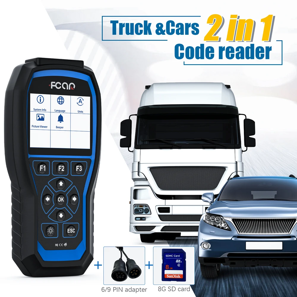 2021 FCAR Heavy Duty Truck Code Reader F506 PRO Enhanced Full-Systems ...