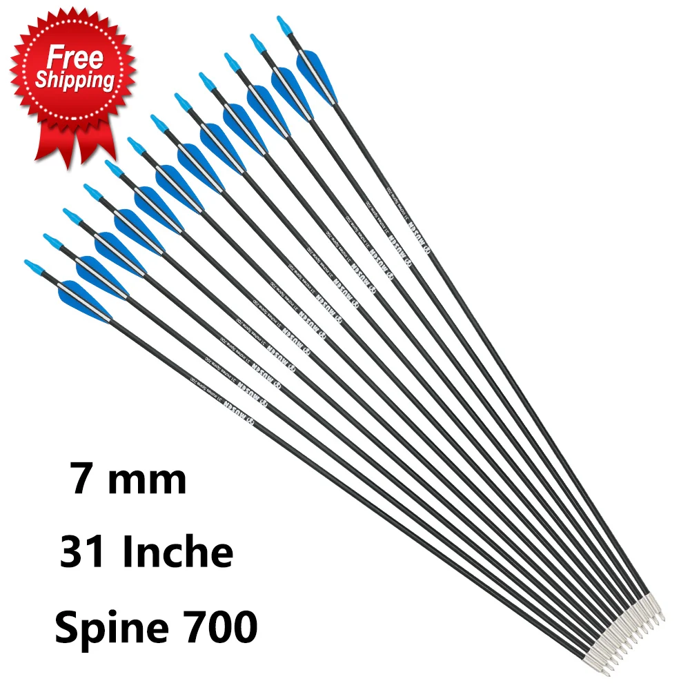 31 Inches 7mm Fiberglass Arrow Spine 700 Diameter for Recurve Bow Long ...