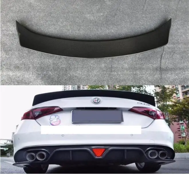 Real Carbon Fiber Car Rear Wing Trunk Lip Spoilers For Alfa Romeo ...