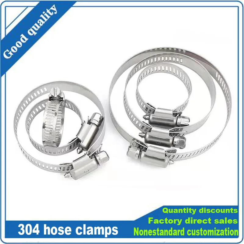 3pcs 304 Stainless Steel Hose Clamp Adjustable 6-12-27-63mm Hose Clip ...