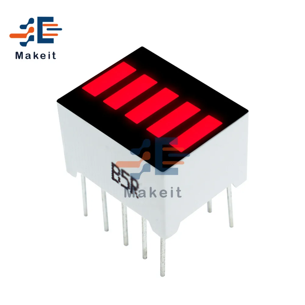 5Pcs/lots 5 Segment Red Color 1 Digit Bar LED Display Electronic PCB ...