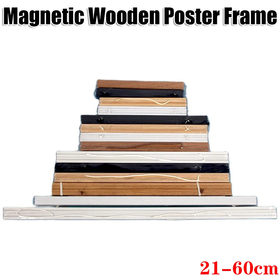 21-60cm-New-Magnetic-Wooden-Frame-Poster-Hanger-Photo-Frame-Prints ...