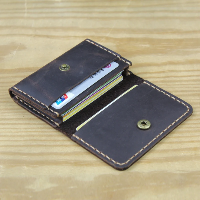 Handmade Genuine Leather Card Wallet Leather Card Holder Men small ...