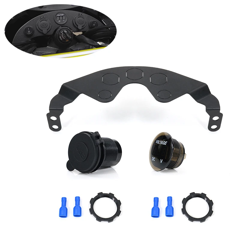Aftermarket Motorcycle Lower Dash Panel Double Usb Voltmeter Socket ...