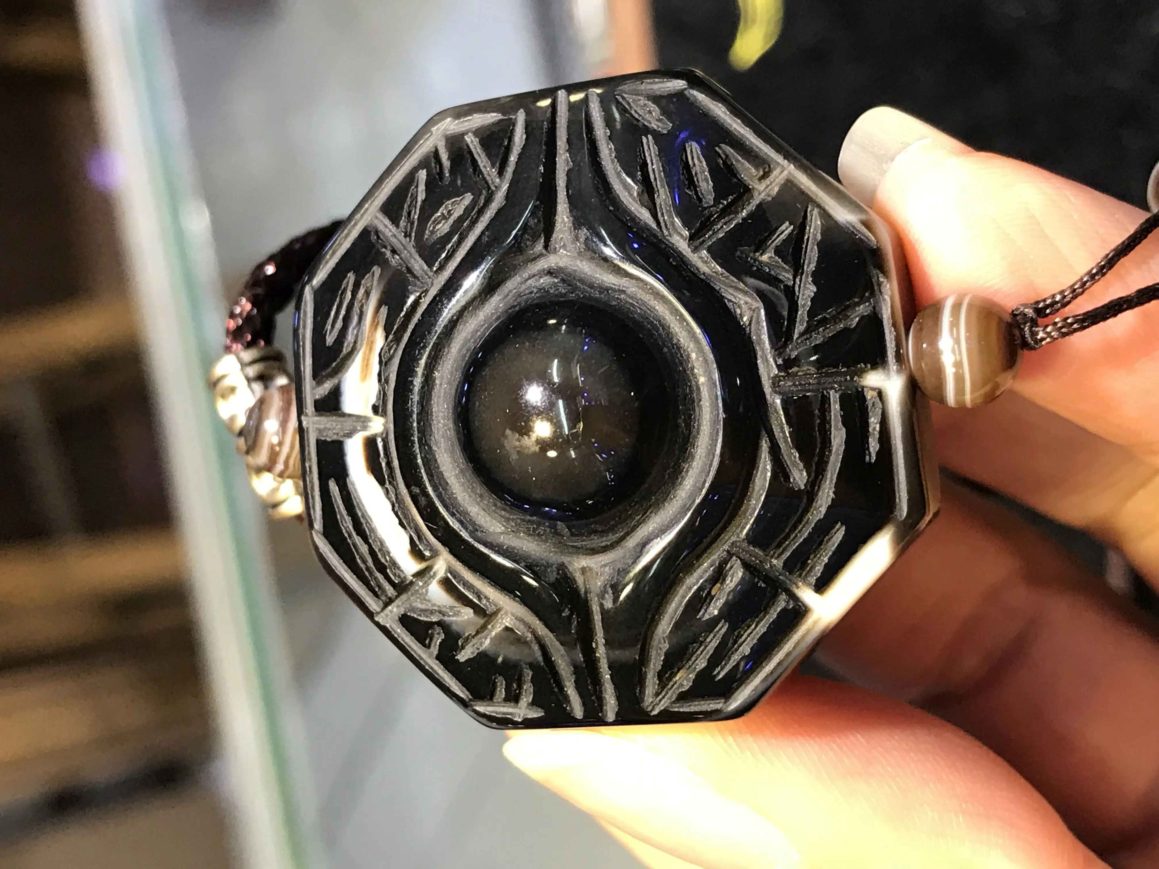 Treasure Talisman Magic Power Tibetan Old Agate Bagua Taiji om Totem ...