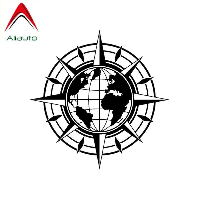 Aliauto Fashion Car Sticker Map Of World Compass Travel Globe Earth ...