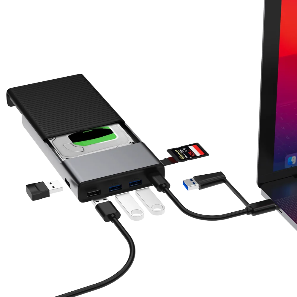 Mc30 Usb C Hub With 2.5" Sata Port Sdd/hdd Enclosure Hard Drive Support ...