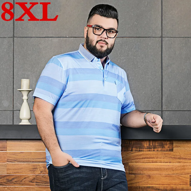 size high qualit 8XL plus 7XL new fashion stripe men brand clothing ...