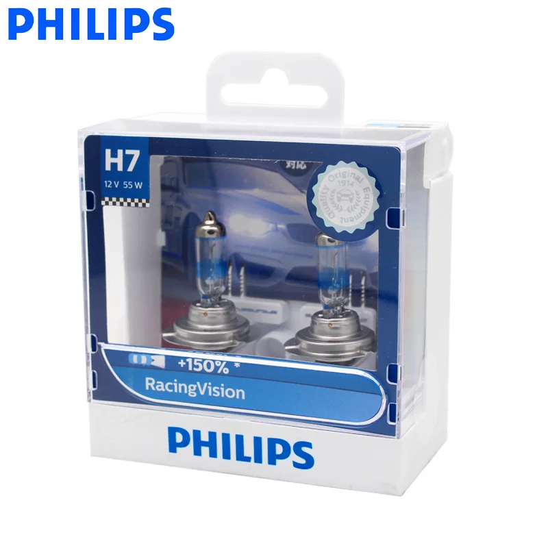 Philips H7 12V 55W Racing Vision+ 150% более яркие Автомобильные фары ...