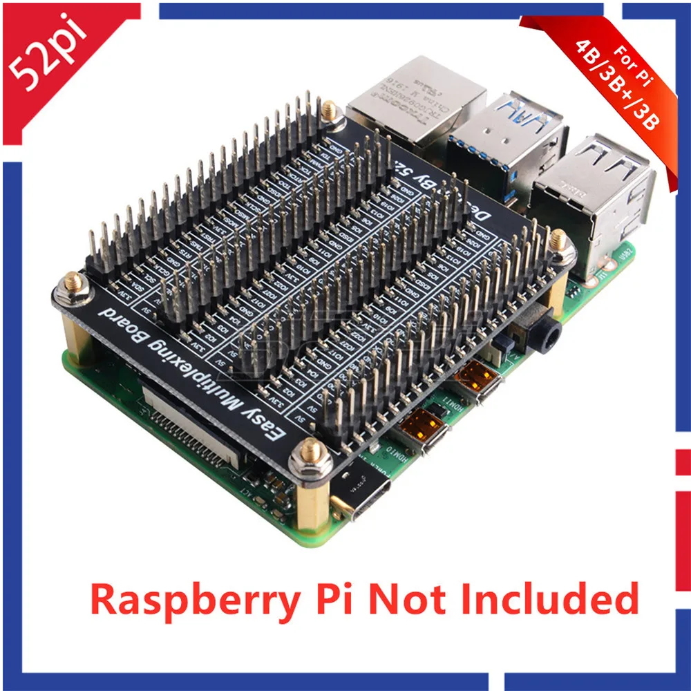 52Pi For Raspberry PI GPIO Expansion Board Breadboard Easy Multiplexing ...
