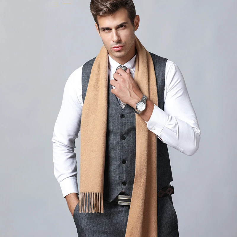100% Cashmere Scarf Men Luxury Brand Winter Men Scarf Unisex Women ...