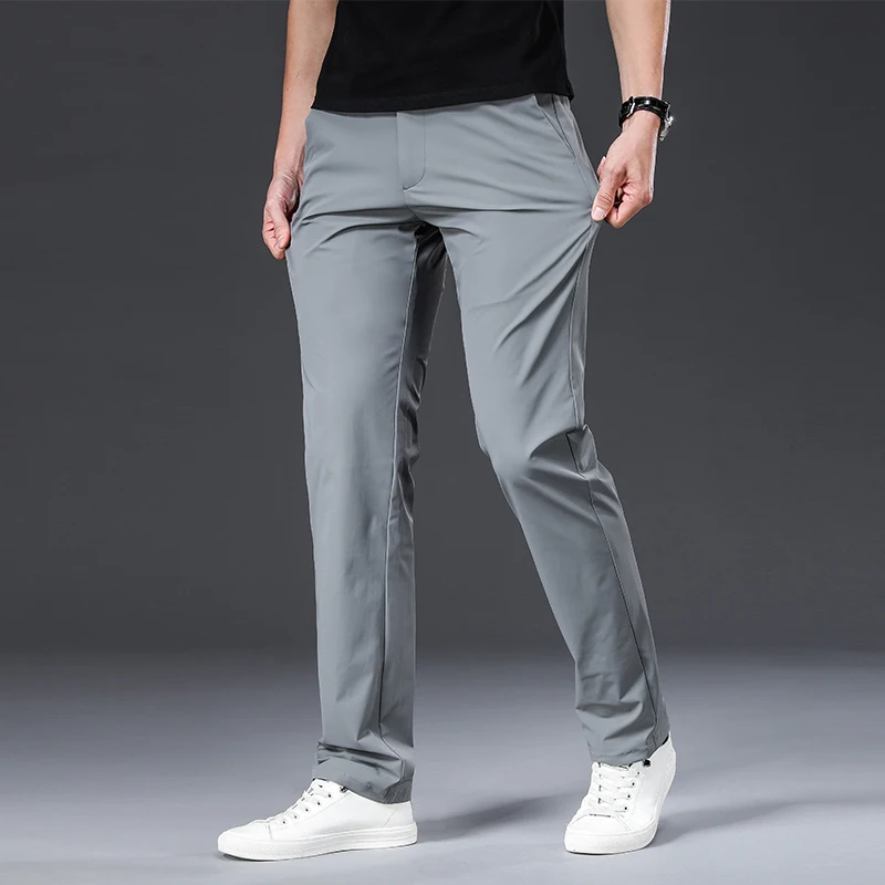 Browon Classic High Quality Men Trousers Spring Summer Midweight Solid ...