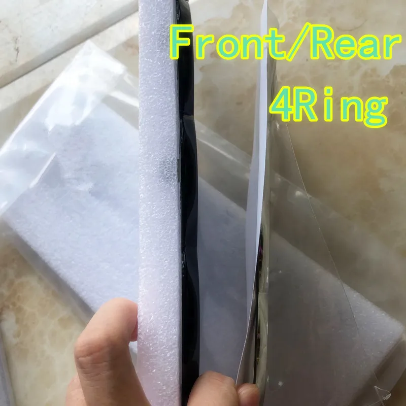 10 шт. ABS автомобильный Стайлинг 4 кольца логотип черный карбон Хром Передняя решетка задний ...