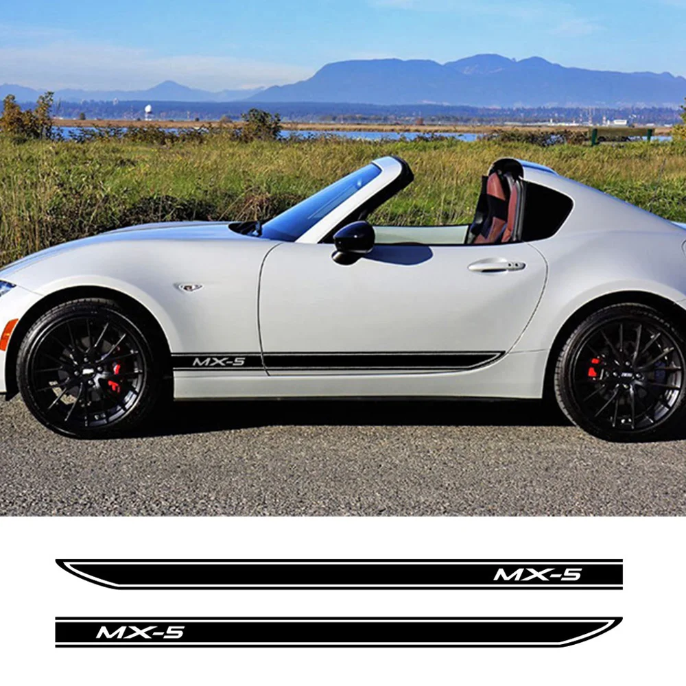 2PCS-Car-Side-Door-Stickers-For-Mazda-MX-5-DIY-Racing-Sport-Stripes ...