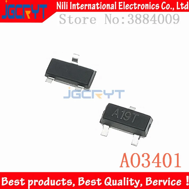 50 unids/の lote AO3401 A03401 mos パッチ fet SOT23 5.7A/30 v A19T|交換部品 ...