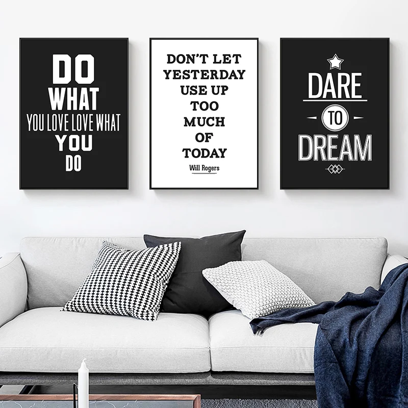 Black and White Life Inspirational Discourse Poster Wall Art Print ...