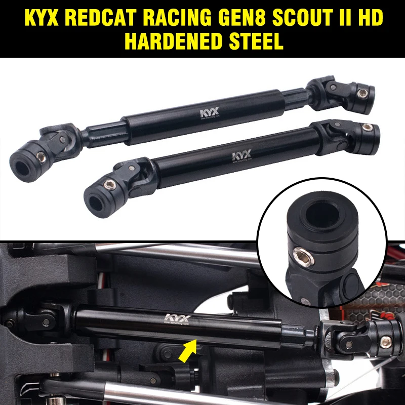 2pc Redcat Racing GEN8 Scout II HD Hardened Steel Center Driveshaft ...