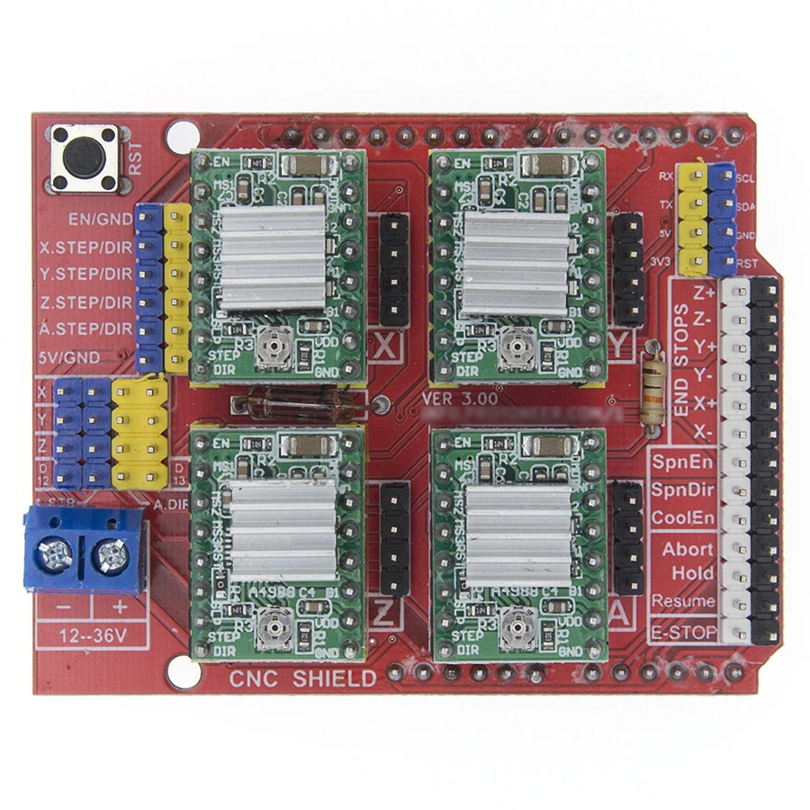 DIY KIT CNC Shield Expansion Board for 3D Printer + 4 x A4988 Stepper ...