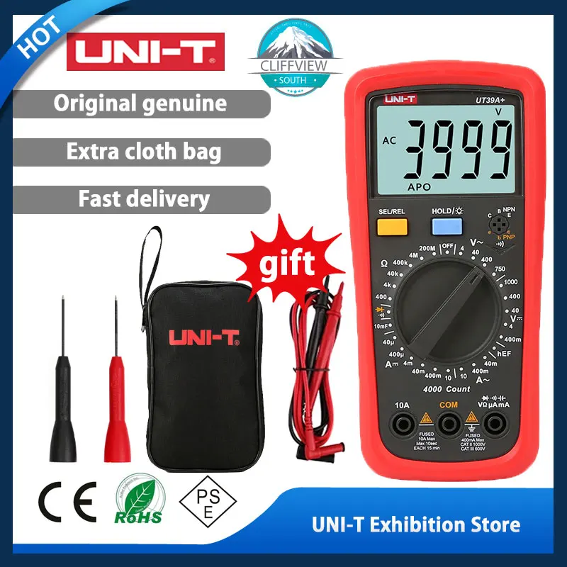 UNI T UT39A+ UT39C+ UT39E+ Digital Multimeter Auto Range With LCD ...