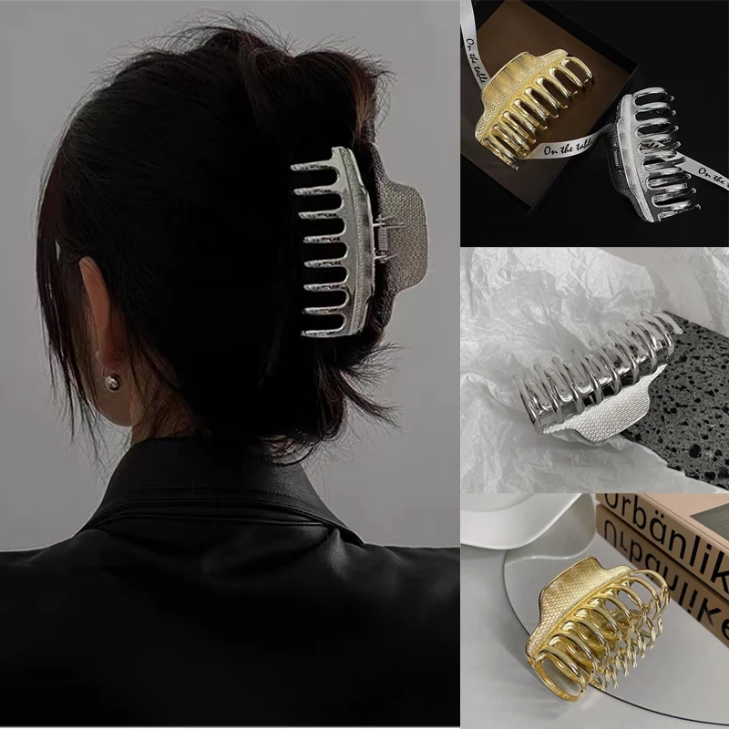 Ruoshui-Simple-Metal-Hair-Claws-Women-Big-Barrettes-Women-Hairpin-Gold ...