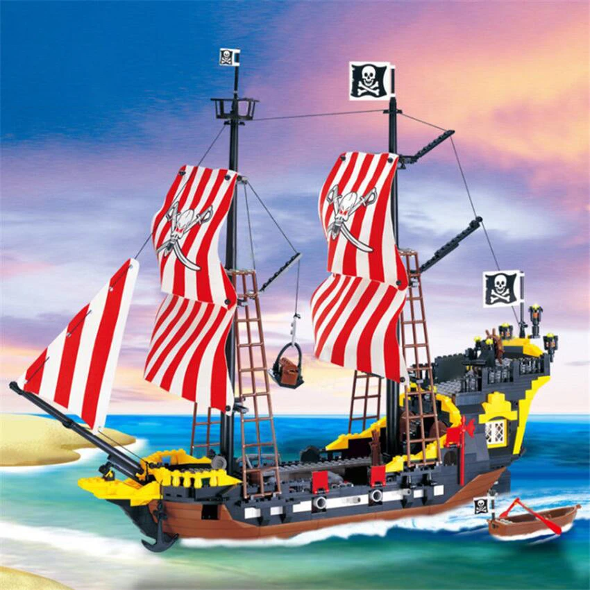 870+pcs Big Black Pearl Building Blocks Compatible With Pirates Ship ...